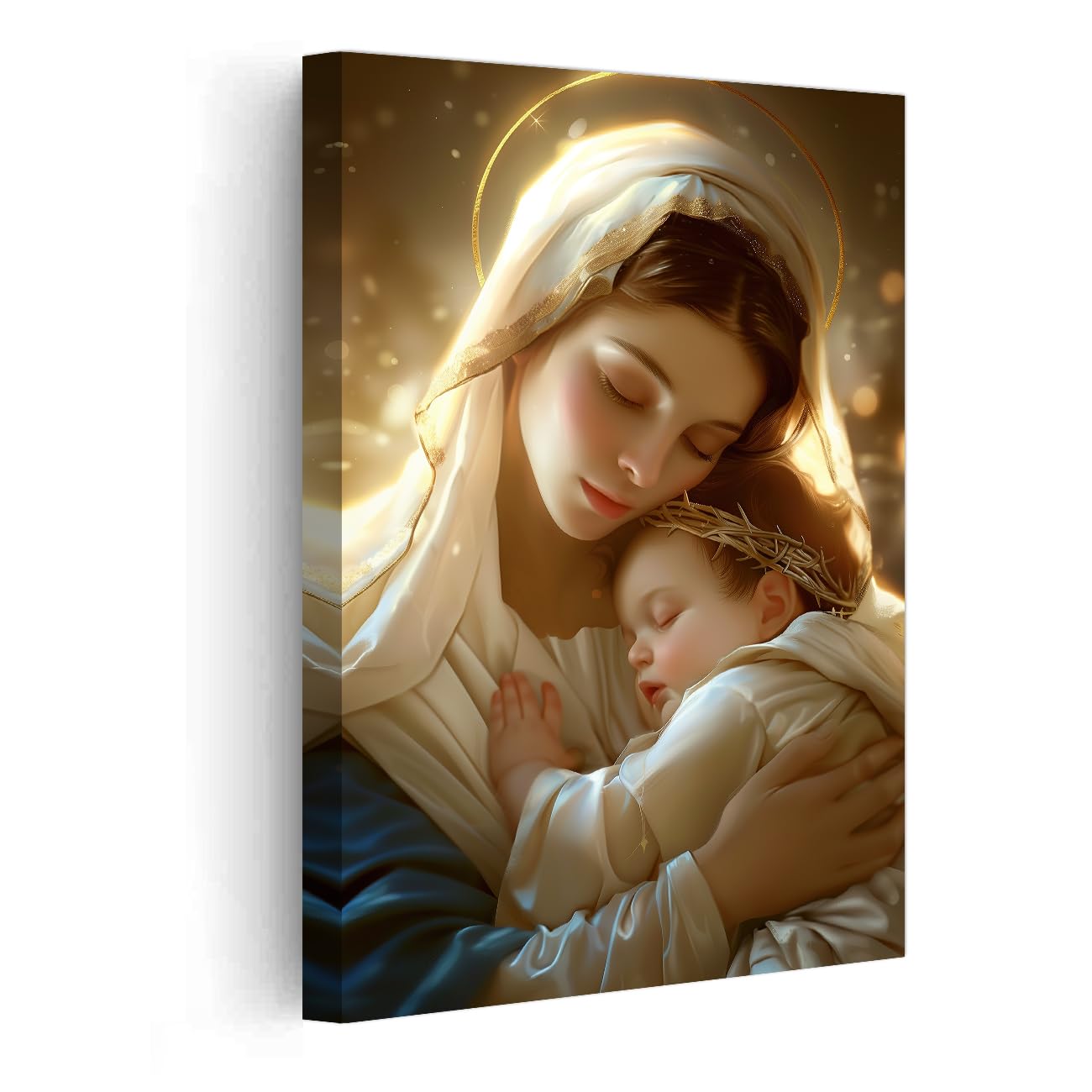 Amazon.com: PBXBJY Christian Canvas Wall Art Virgin Mary Painting ...