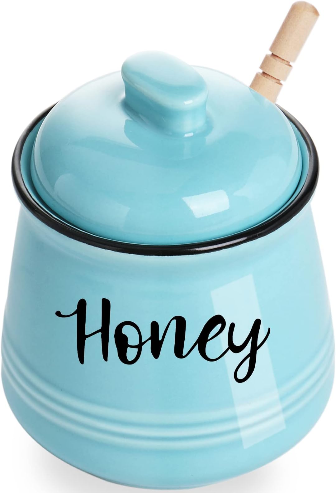 Amazon.com: Cutiset Ceramic Honey Pot with Lid and Dipper, 20oz rustic ...
