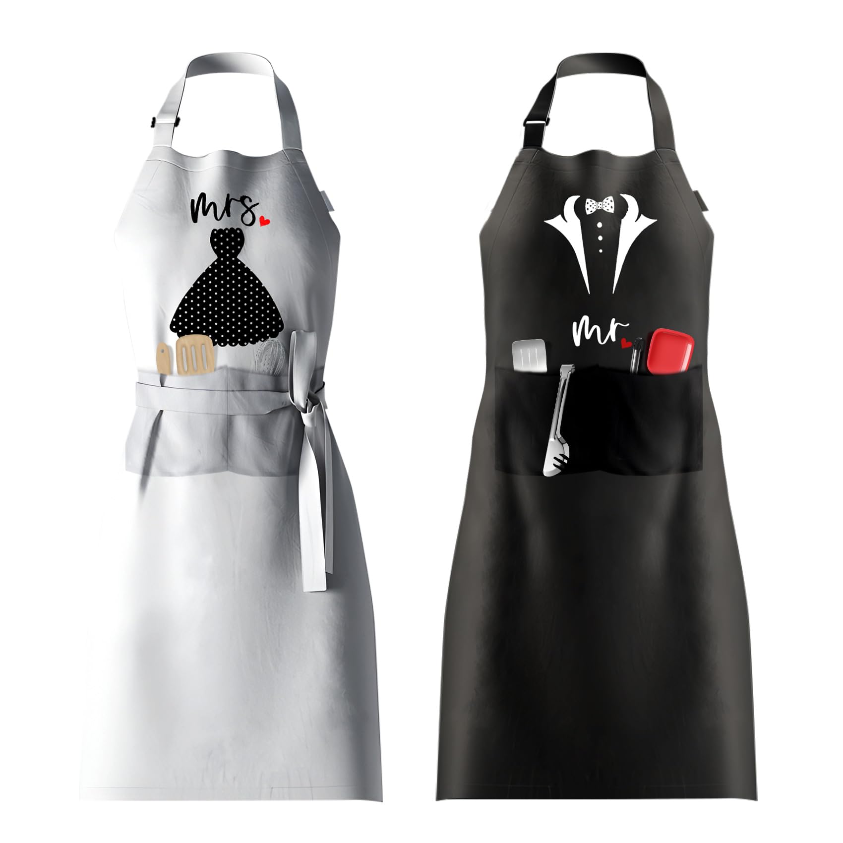 Amazon.com: OARSE Couples Aprons for Him and Her，Couple Aprons Set for ...