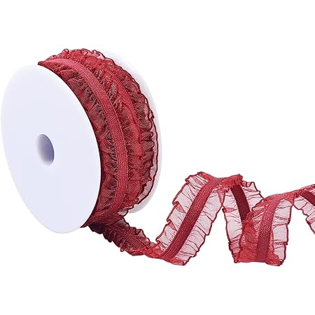 Amazon.com: FINGERINSPIRE 10 Yards Double Ruffle Lace Trim FireBrick 3/ ...