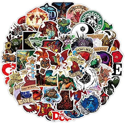 Amazon.com: 50pcs Dungeons and Dragons Stickers Aesthetic Vinyl ...