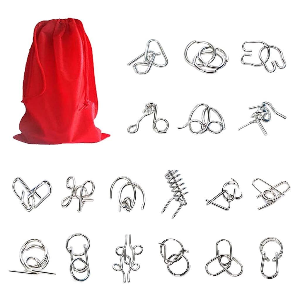 Buy PATPAT® 18Pcs Brain Teasers Metal Wire Puzzle Game for Kids, IQ ...