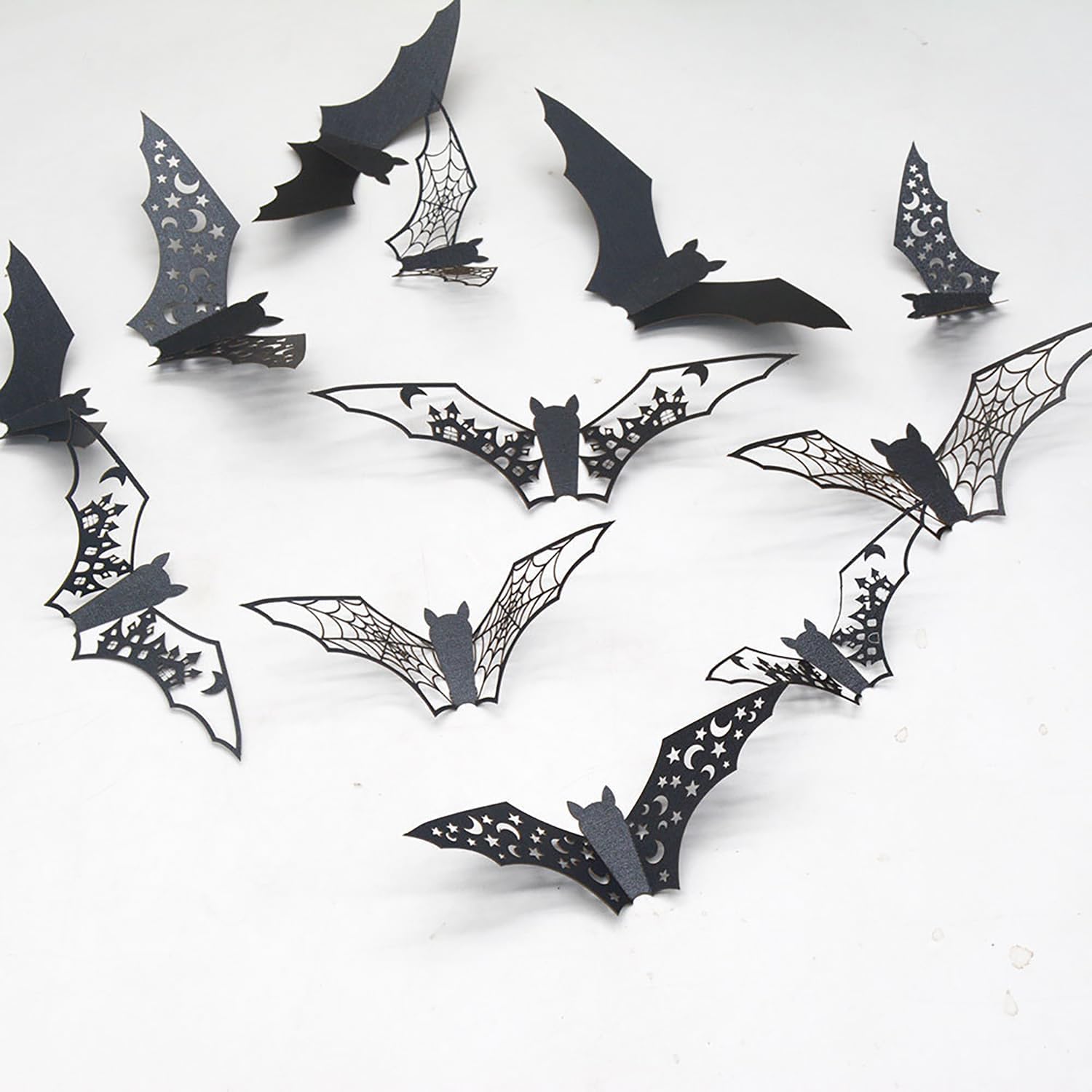 Amazon.com: 24 Pcs Halloween Wall Decals 3D Halloween Bat Wall Stickers ...
