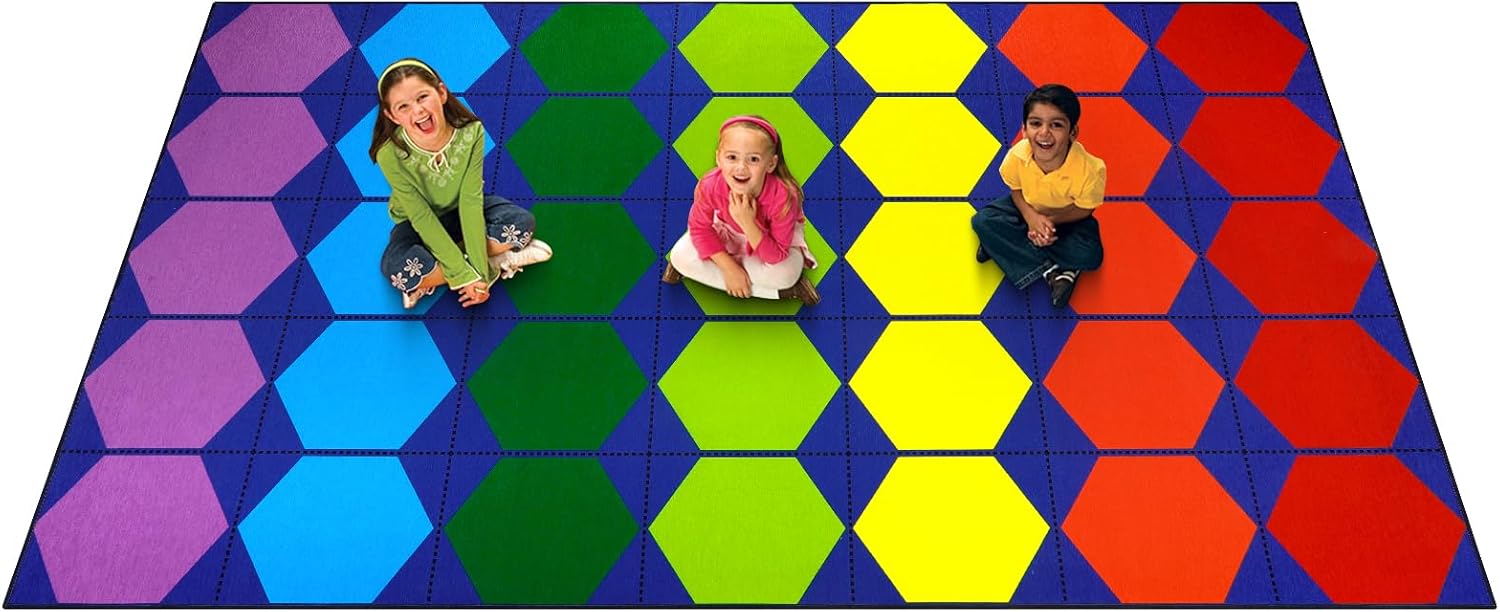 Amazon.com: LIVEBOX Large Colorful Rug for Playroom, 7.5'x13' Non-Slip ...