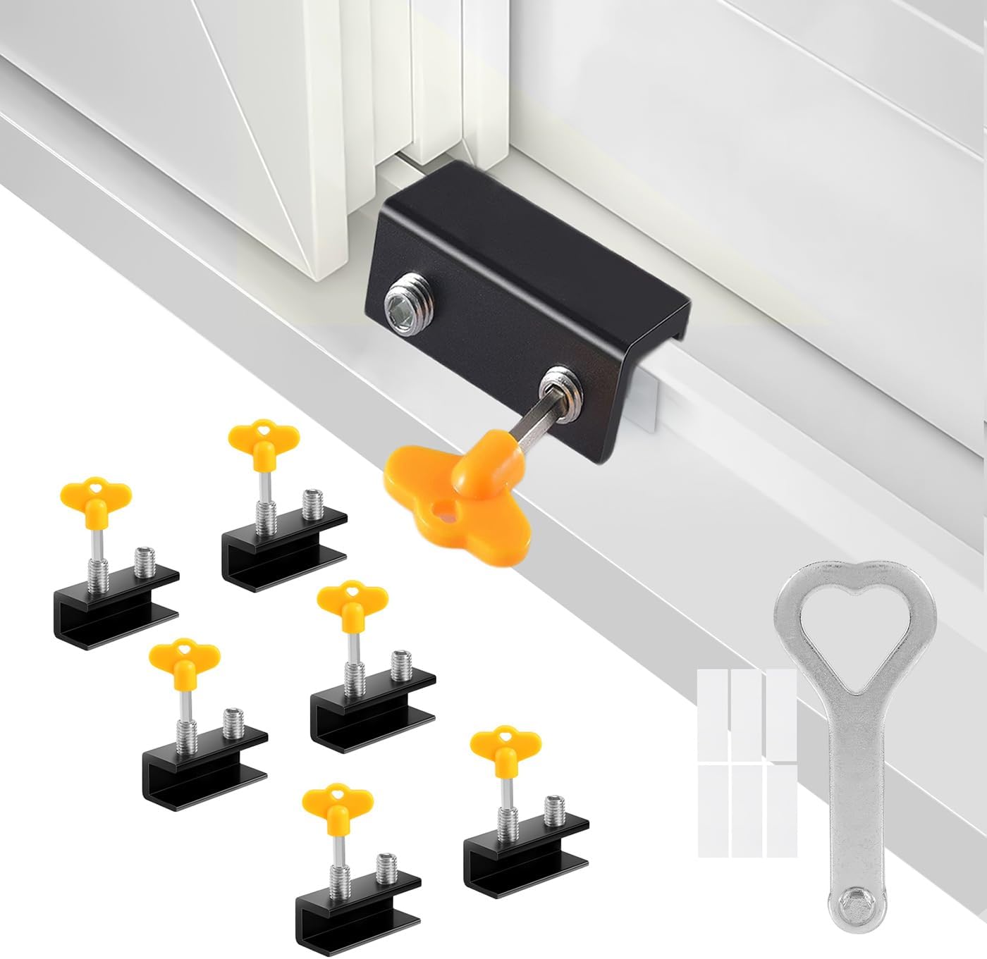 Window Locks 6 Sets, BEoffer Sliding Security Window Locks with Keys ...