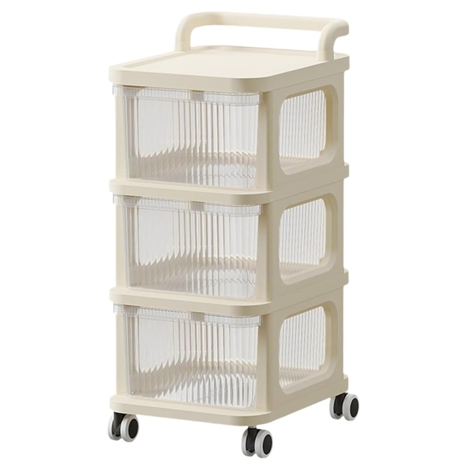 YORKSHIRE HOMEWARE Stackable Storage Drawers on Wheels Rolling Cart ...