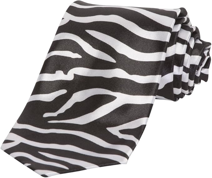 New Zebra Print Tie - Black / White at Amazon Men’s Clothing store