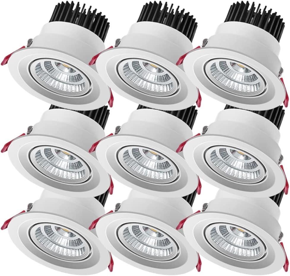 9 Pack LED Downlight Baffle Trim 5W/7W Eyeball Retrofit Spotlight ...