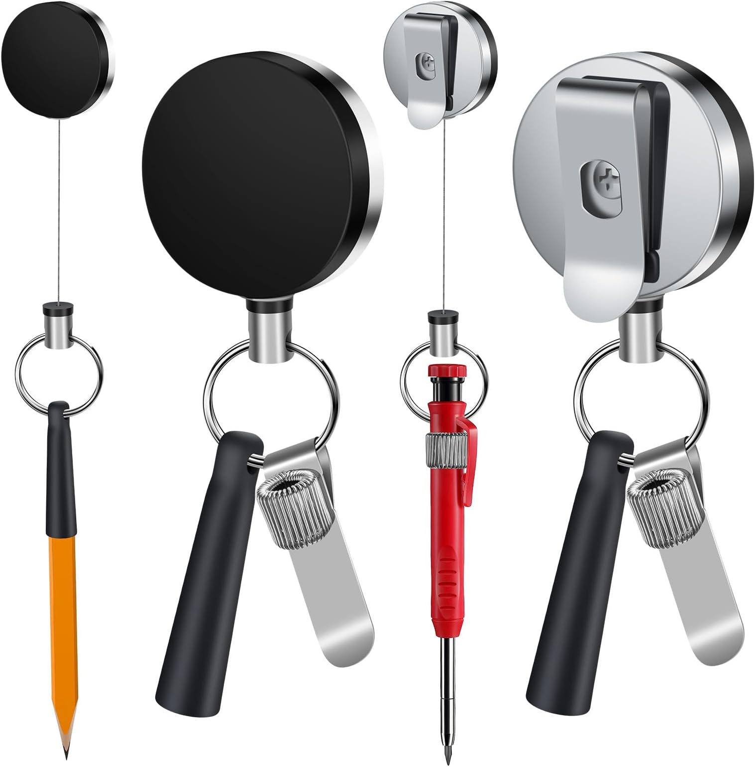 Amazon.com : Aster 4 Pack Heavy Duty Retractable Pull Pen Pencil Holder ...