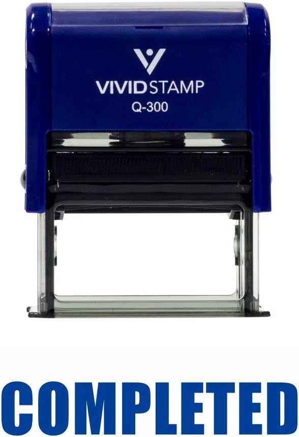 Amazon.com : Basic Reconciled Self Inking Rubber Stamp (Blue Ink) - Q ...