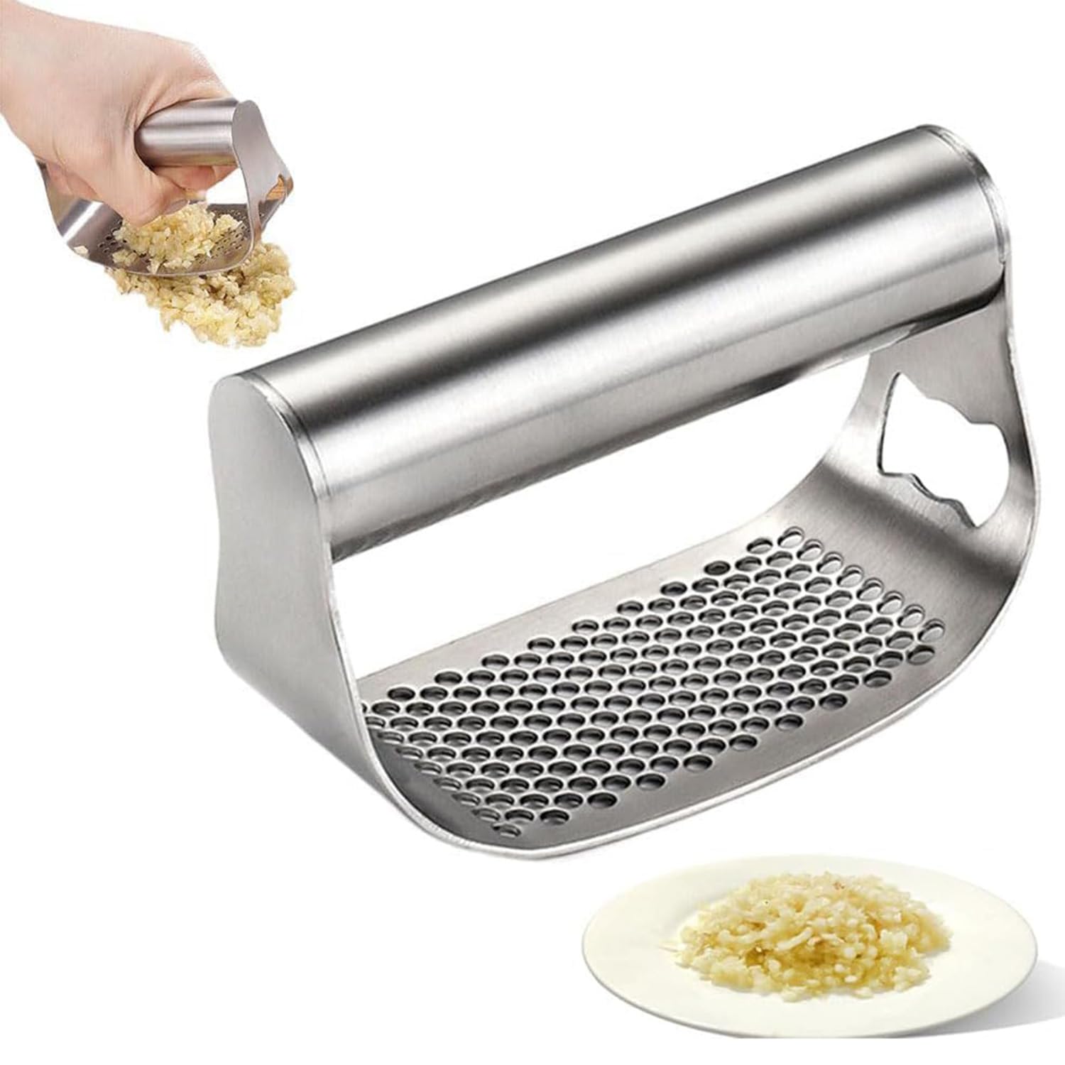 Amazon.com: 2024 New Stainless Steel Garlic Presser, Garlic Press ...