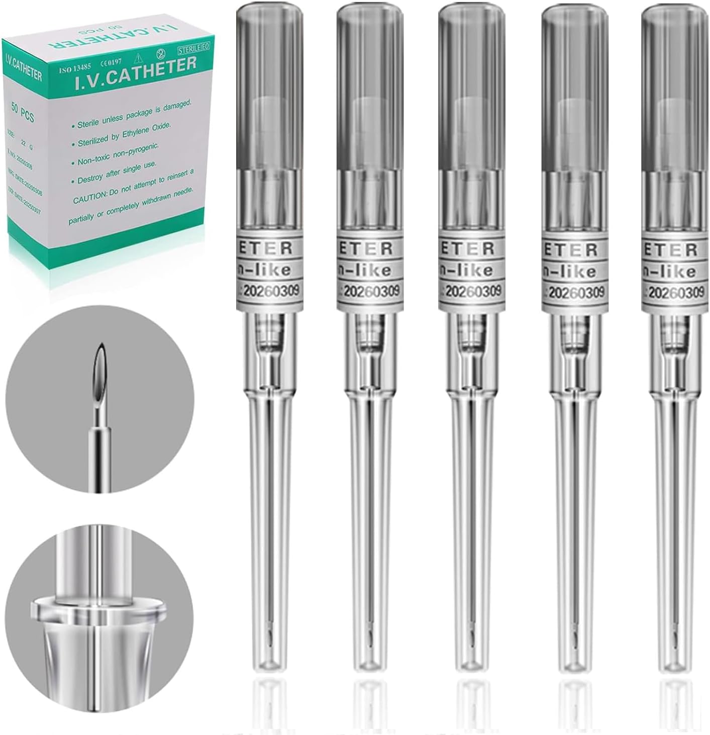 Amazon.com: Lyuxzad Catheter Piercing Needles 50Pcs Catheter Needles ...
