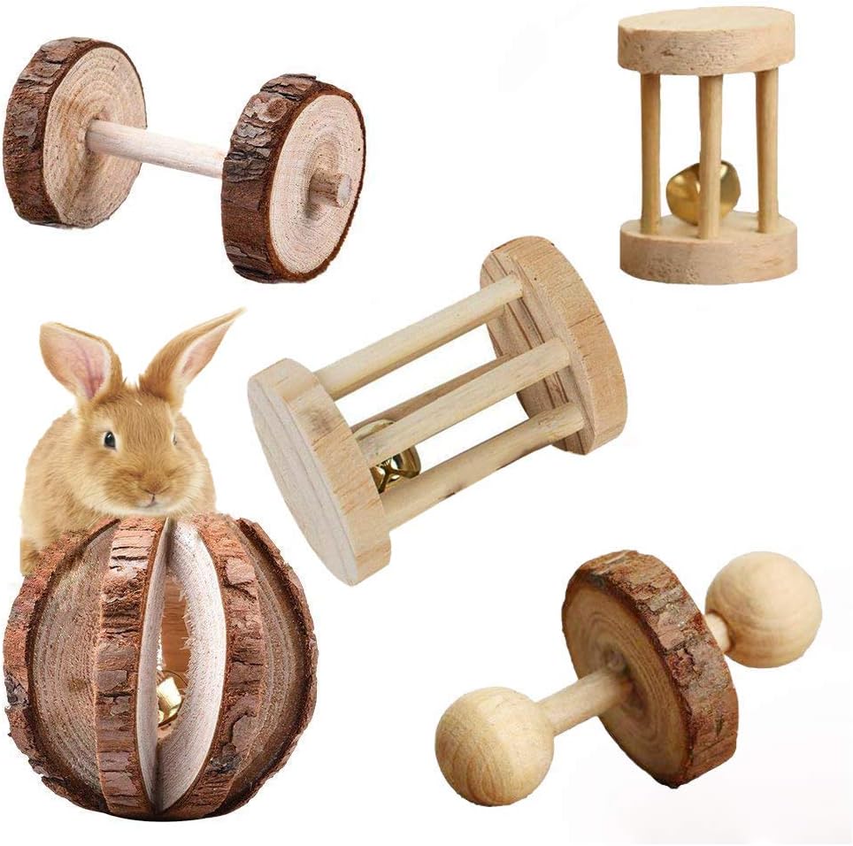 Amazon.com : 5 Pcs Hamster Chew Toys,Vankcp Natural Wooden Chew Toys ...