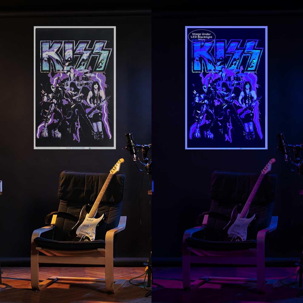 Snapklik.com : KISS - Blue Lightning - Laminated Blacklight Poster ...