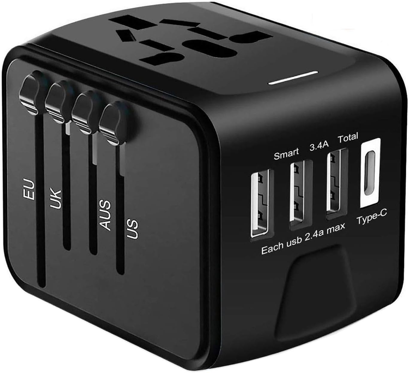 Disgian Travel Adapter, Universal International Power Adapter with 3USB ...
