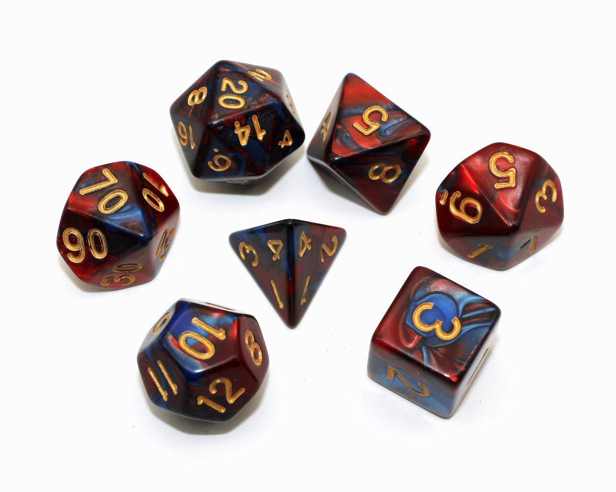 Snapklik.com : Dice Set RPG Red & Blue 7-Die Dice Set Fit Dungeons And ...