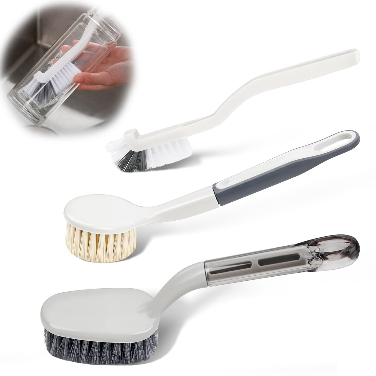 Amazon.com: 3 Pack Kitchen Cleaning Brush Set, Long Handle Cleaning ...