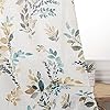 Amazon.com: MYSKY HOME Bedroom Linen Look Semi Sheer Floral Curtains 63 ...