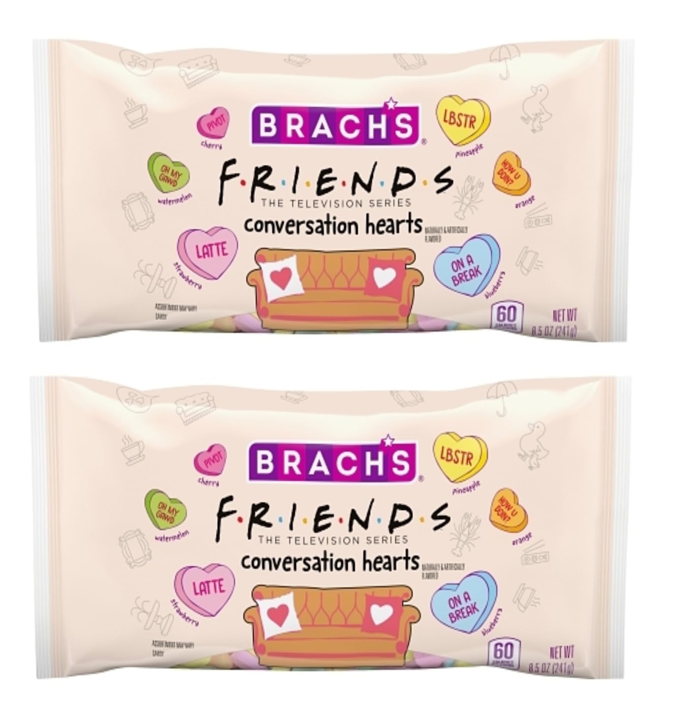 Amazon.com : Friends Conversation Hearts - 8.5 oz Bag - Pack of 2 ...