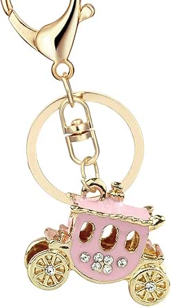 Amazon.com: D003 Fancy Pink Royal Princess Carriage Keychain Key Ring ...