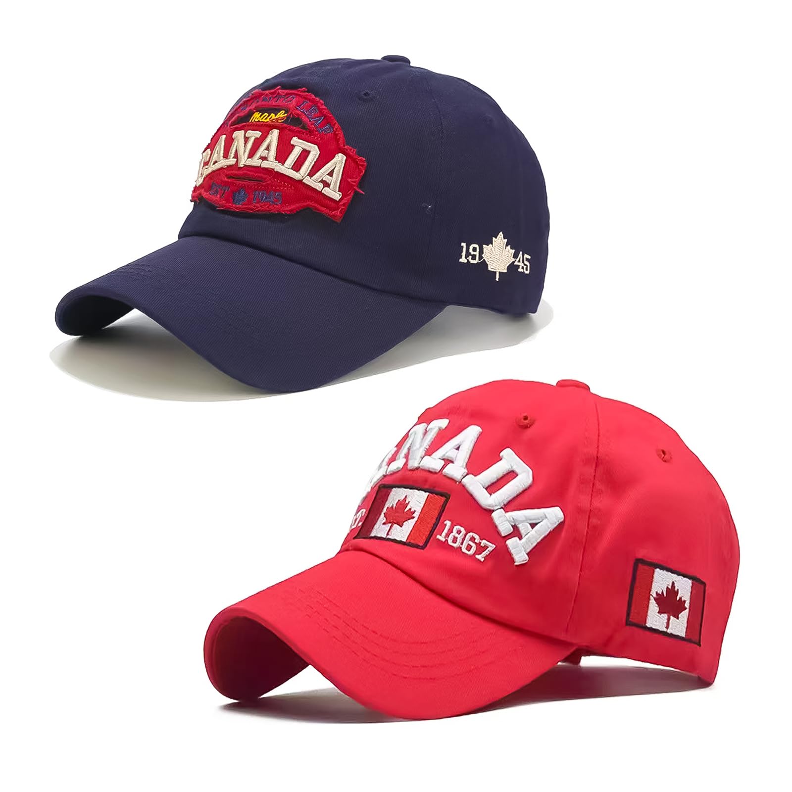 DUNBE 2 Pcs Canada Baseball Cap,Canada Day Embroidered Maple Leaf Flag ...