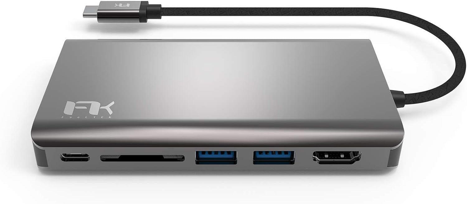 Amazon.com: USB C Hub, Feeltek Portable 8 in 1 USB C Hub, Dual-Display ...