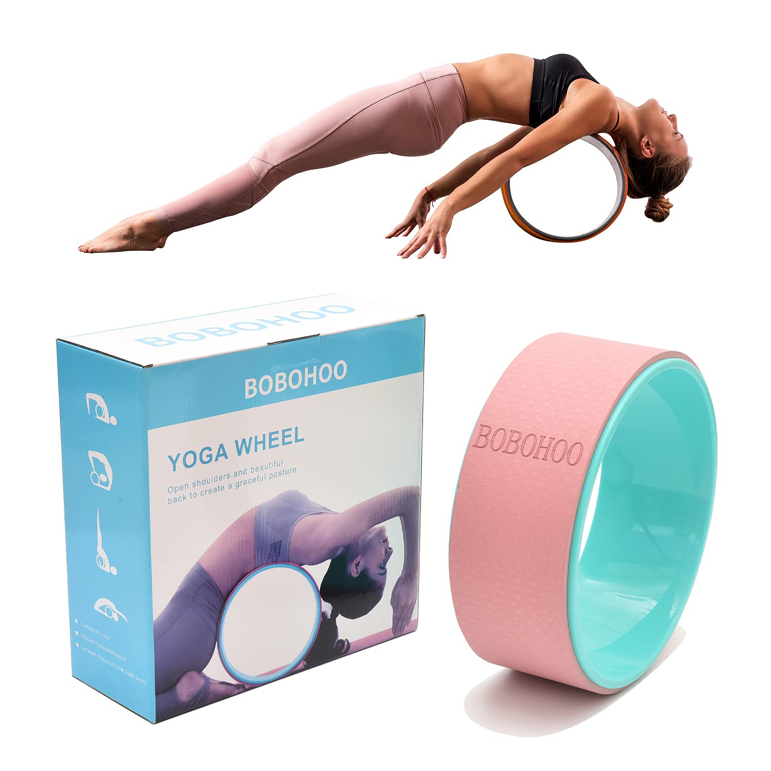 Buy BOBOHOO Yoga Wheel for Back Pain, Back Roller Yoga Wheel for ...