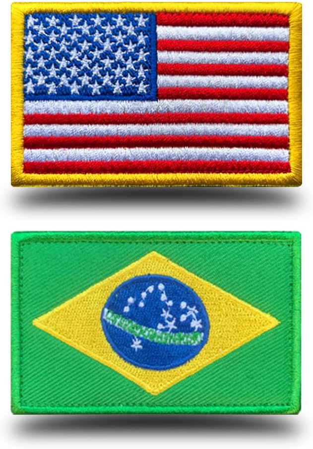 Amazon.com: US Flag Brazilian Flag Patch, Antrix 2 Pack American Flag Brazil Flag Patch Military ...