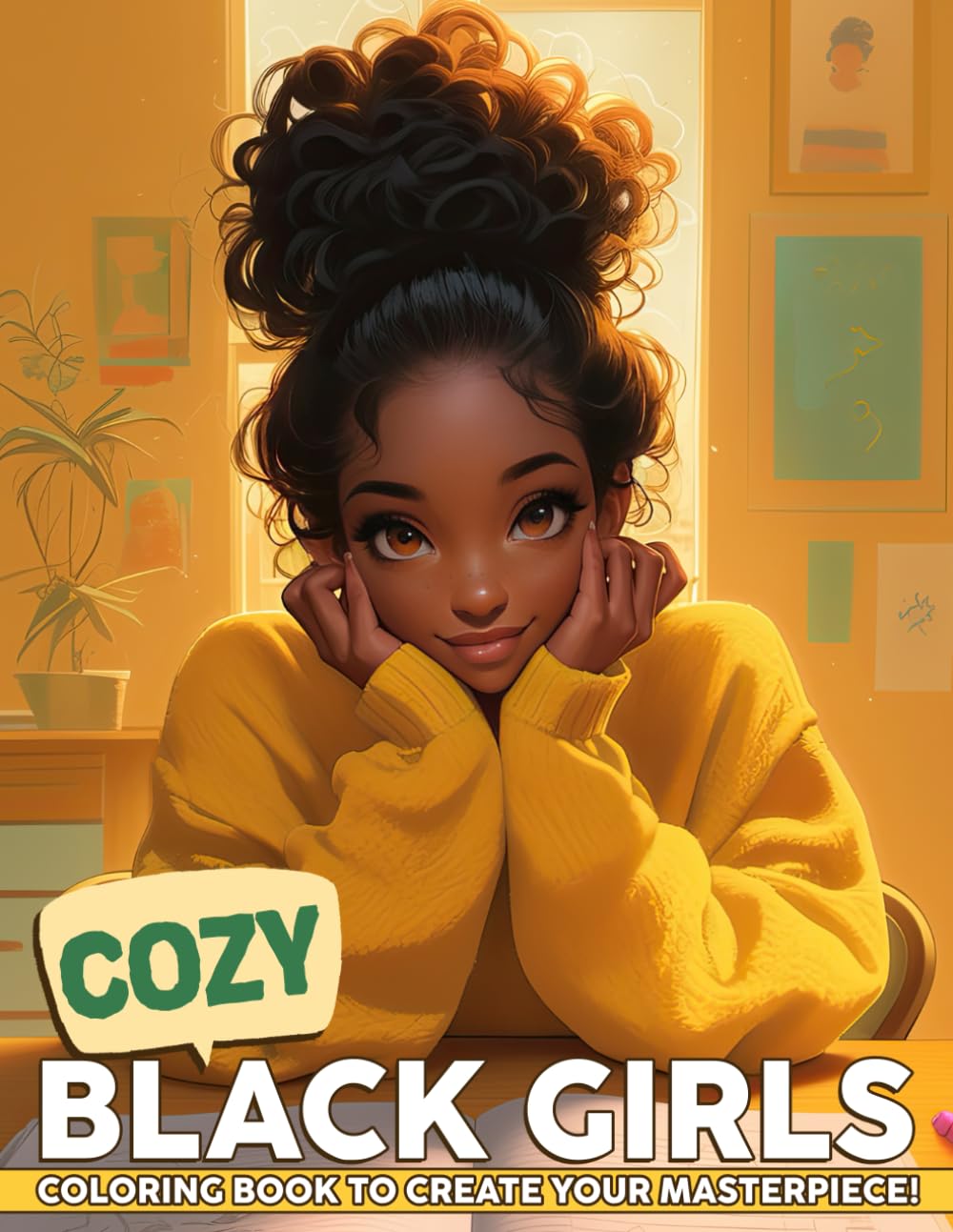 Amazon.com: Cozy Black Girls Coloring Book: Relaxing Melanin Beauties Coloring Pages with ...