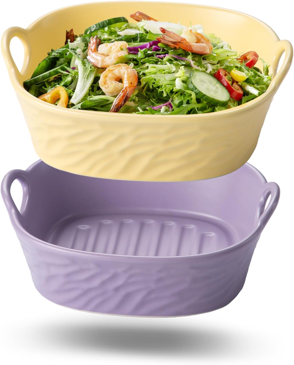 Amazon.com | YUN TAO Serving Bowls with Handles,Ceramic Bowls Set of 2 ...