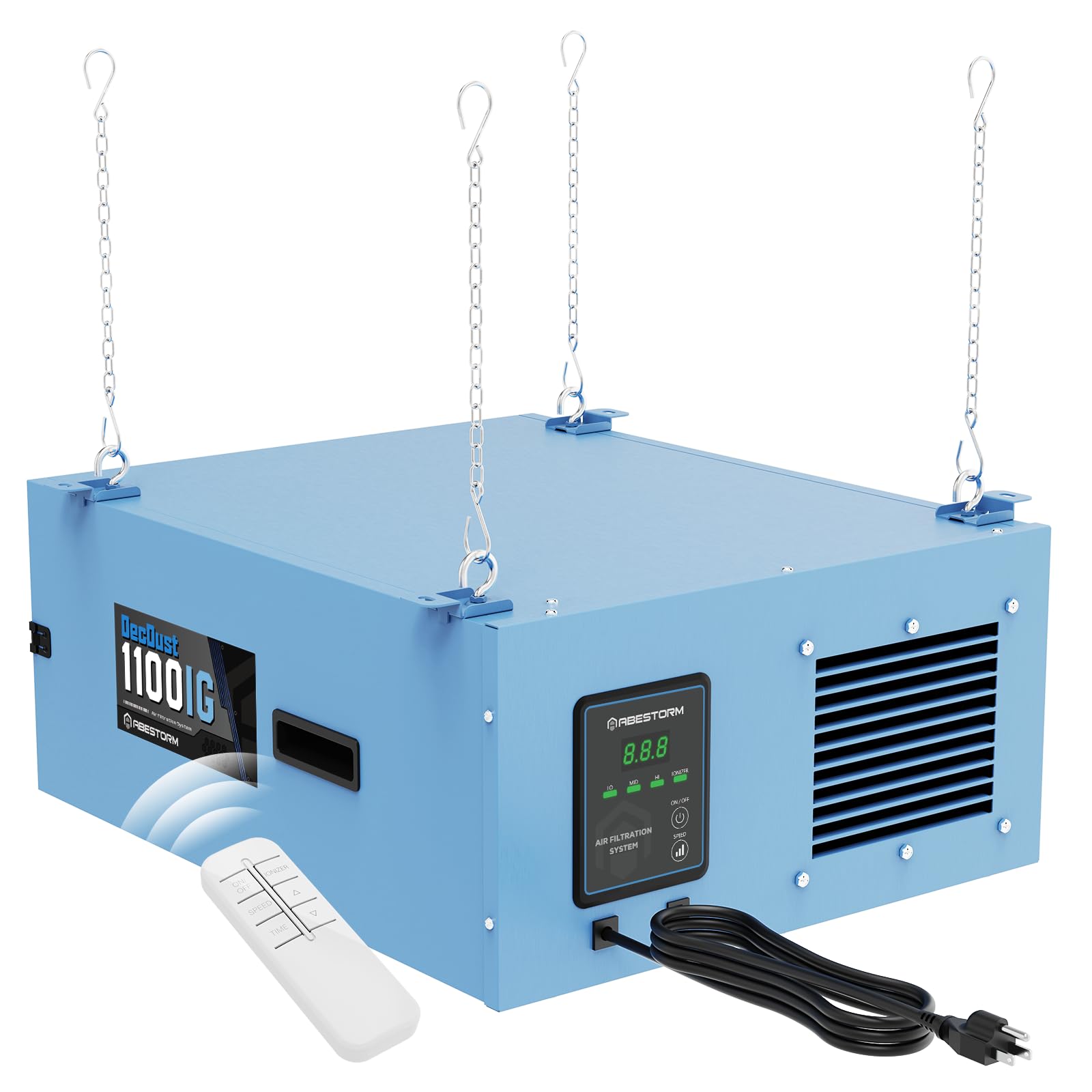 Abestorm 3-Speed Remote-Controlled Air Filtration System, Built-in ...