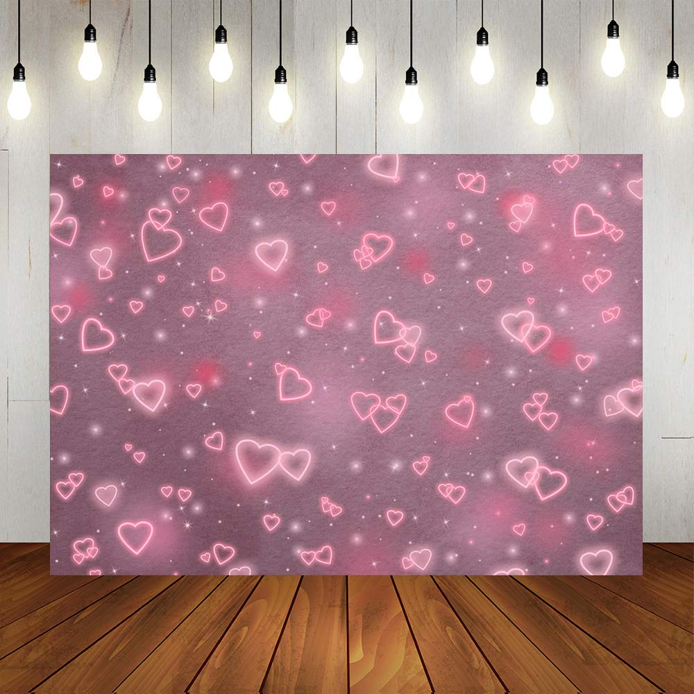 Buy Lofaris Pink Love Heart Early 2000s Backdrop 80s 90s Retro Kids ...