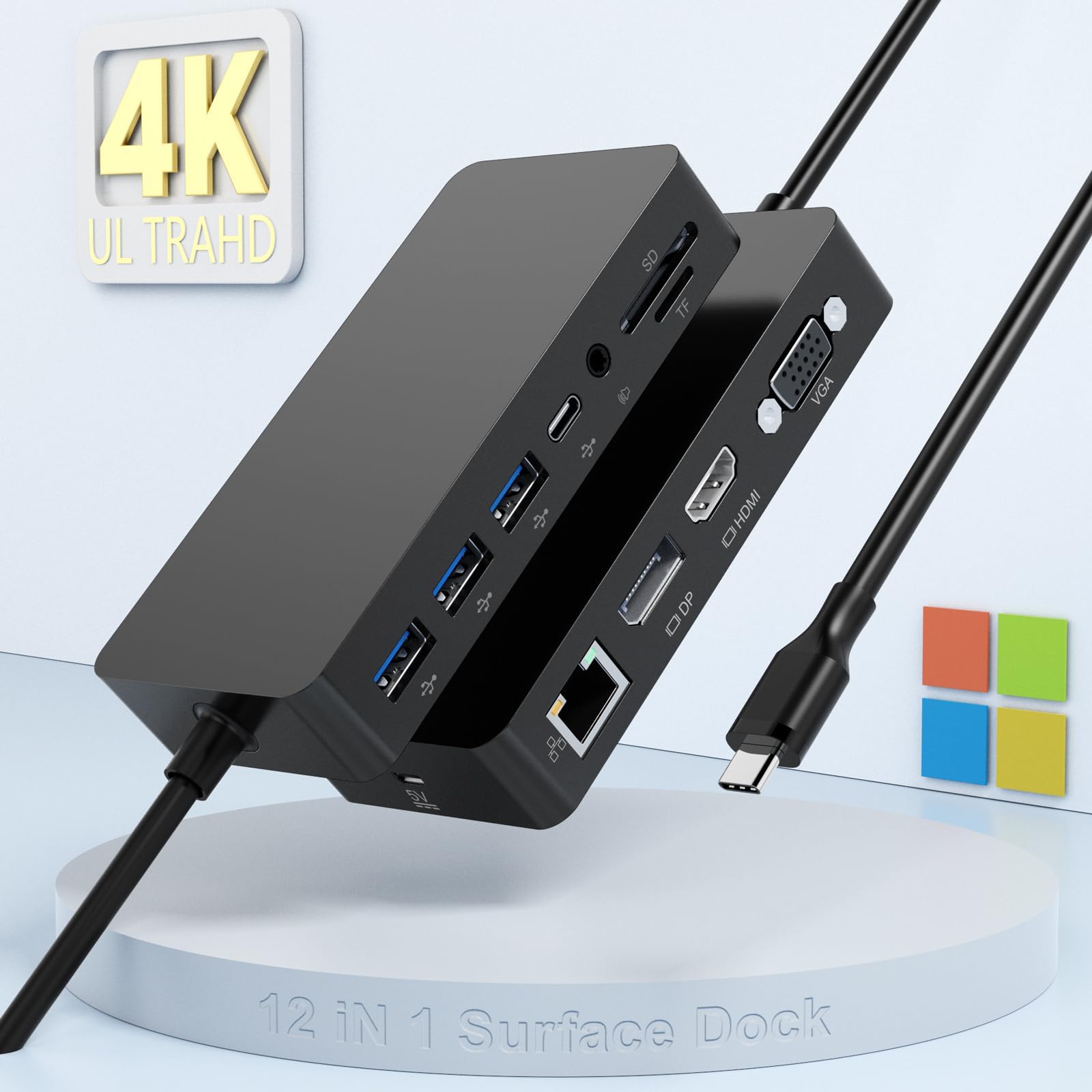 Amazon.co.jp: マイクロソフト Surface ドック USB C Surface Dock トリプルディスプレイ(4K DP+HDMI+VGA), Surface ドッキング ...