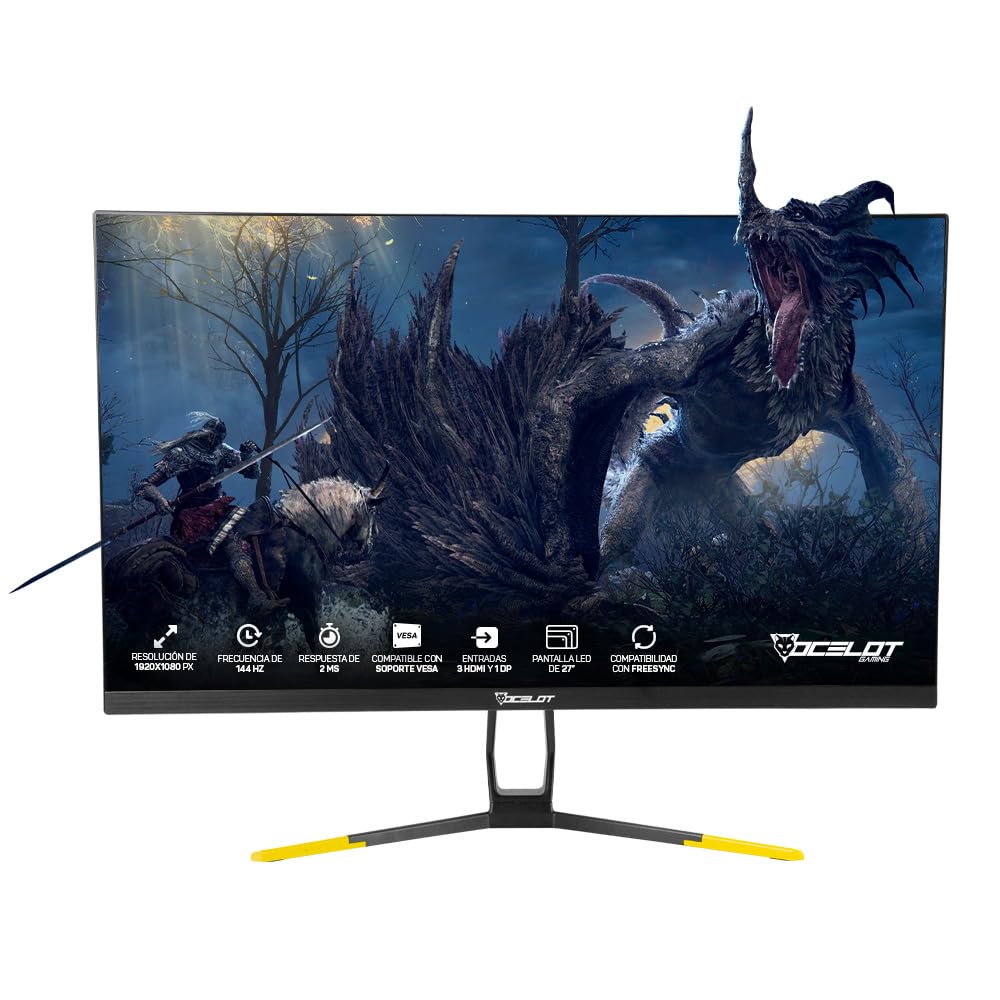 Ocelot Gaming Monitor OGM27-01. Plano, Pantalla de 27" Full HD ...