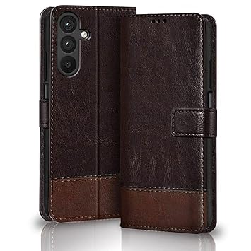 TheGiftKart Flip Back Cover Case for Samsung Galaxy M35 5G | Dual-Color Leather Finish | Inbuilt ...