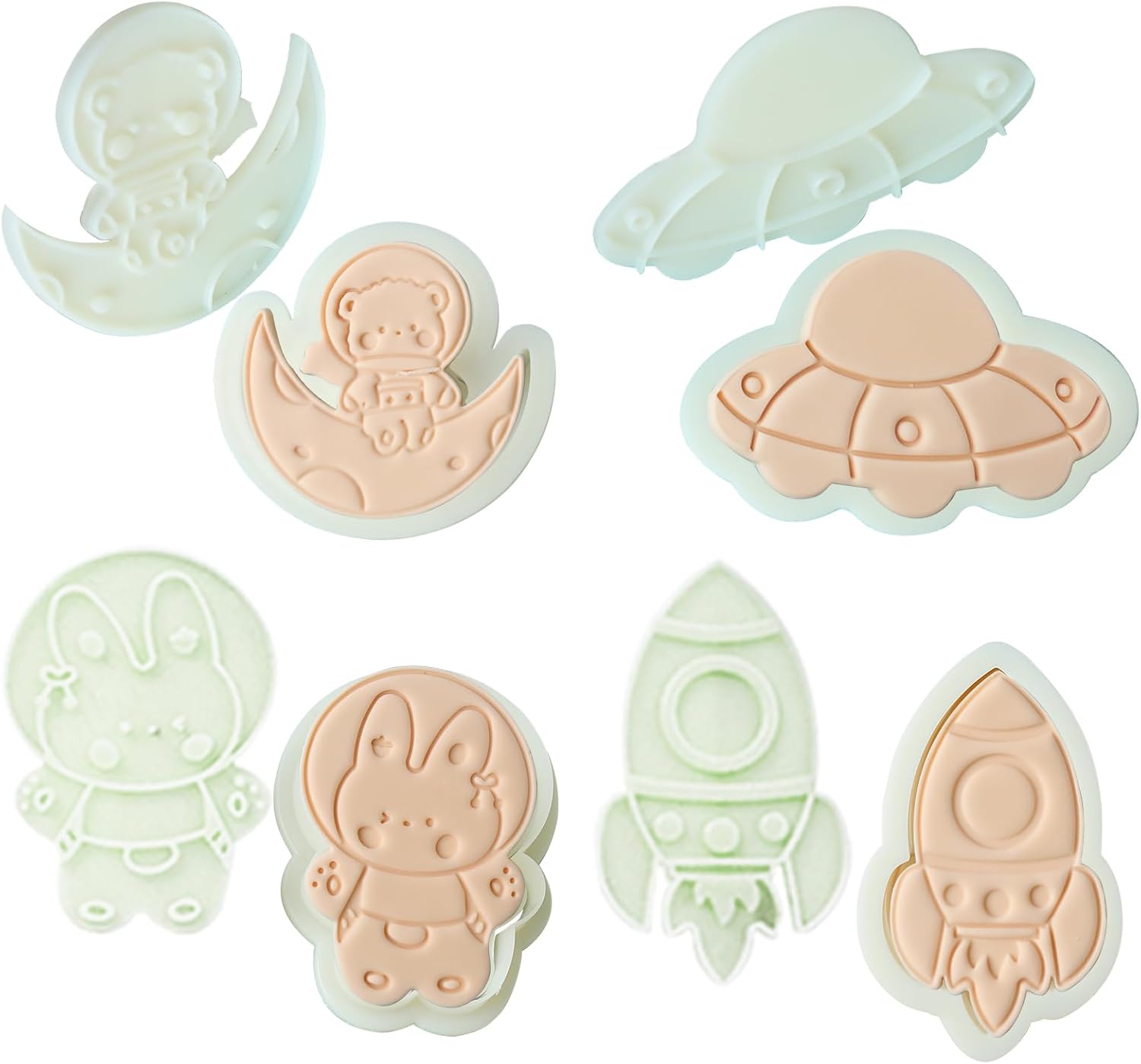Amazon.com: KALAIEN Space Cake Mold Cookie Cutter Rocket Mold Fondant ...