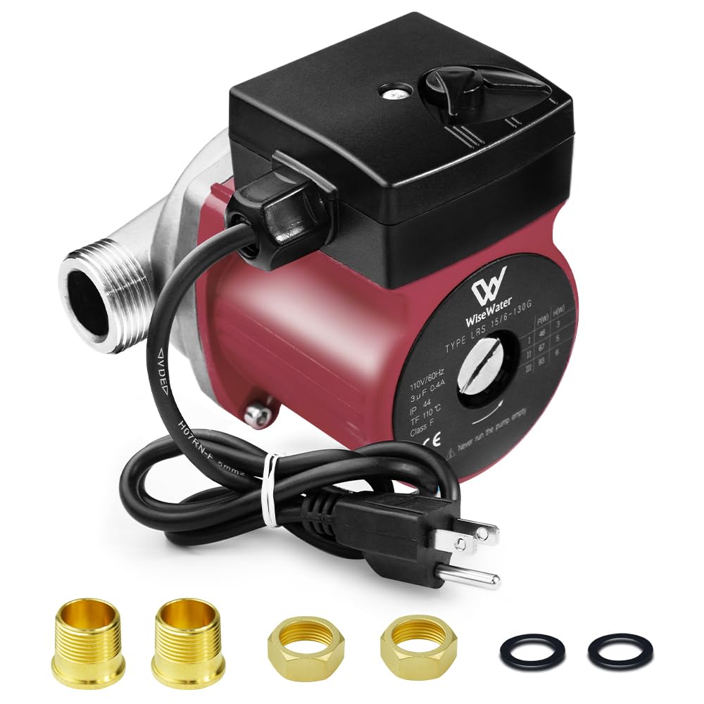 WiseWater 110V Hot Water Recirculating Pump, Stainless Steel Water ...