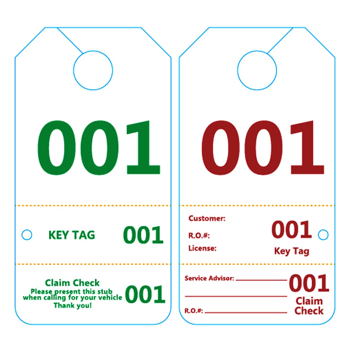 Amazon.com : Vehicle Service Hang Tags,Double-Sided Service Dispatch ...