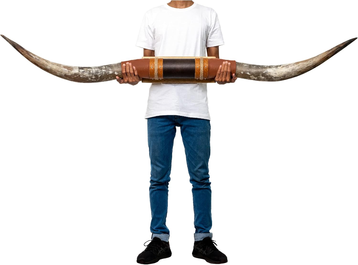 Amazon.com: Skull Bliss - Authentic Real Bull Longhorn/Brown Leather ...