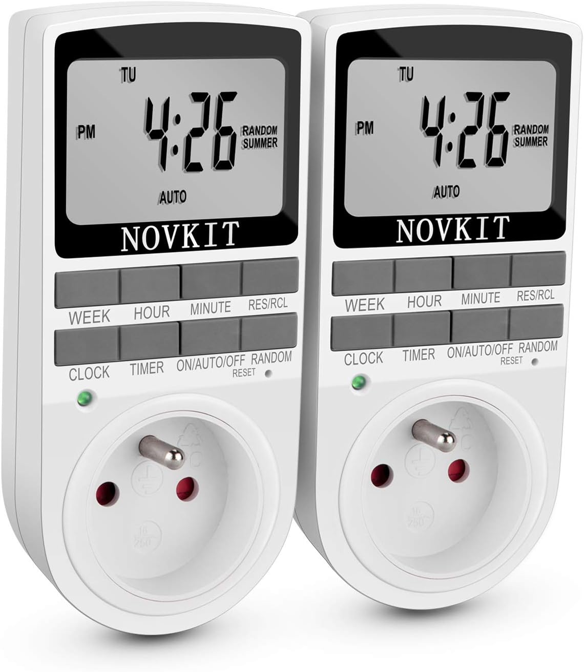 NOVKIT Prise Programmable numérique et programmateur Prise Electrique à Cycle Alternatif et ...