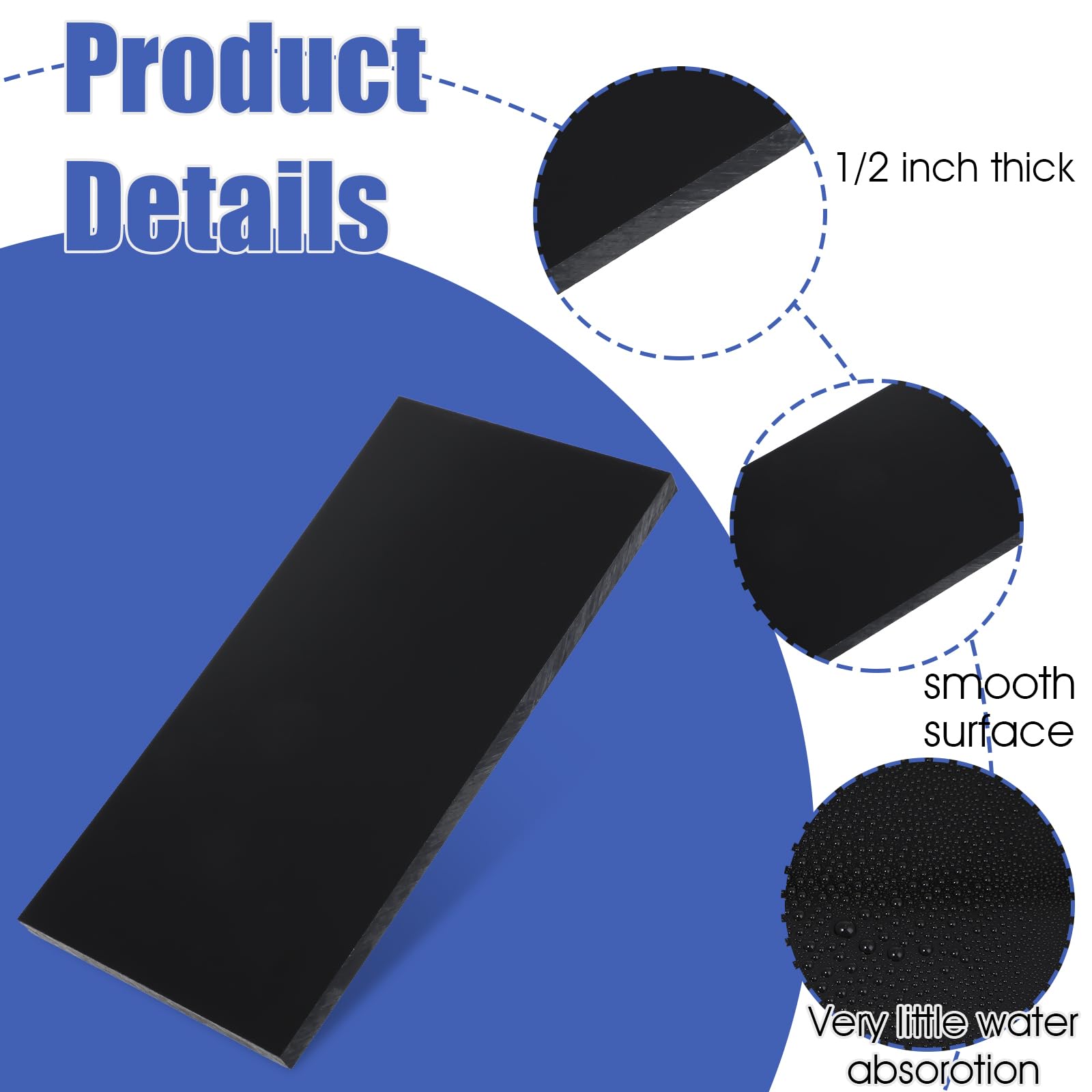 Snapklik.com : 2 Pcs HDPE Plastic Sheet, HDPE Sheet 1/2" Thick, Size 6 ...