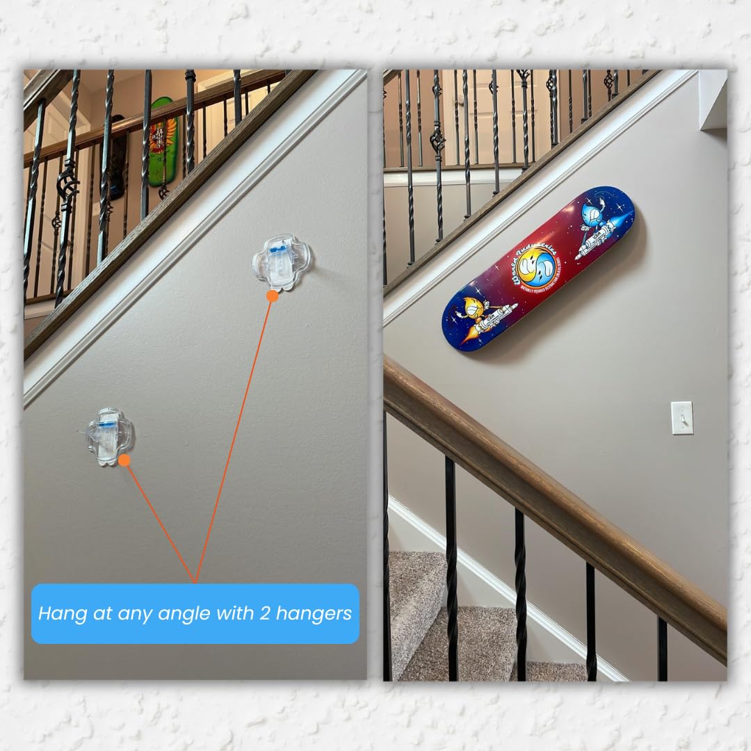 Clear Skateboard Hella Hangers Skateboard Deck Wall Mount - Easy ...