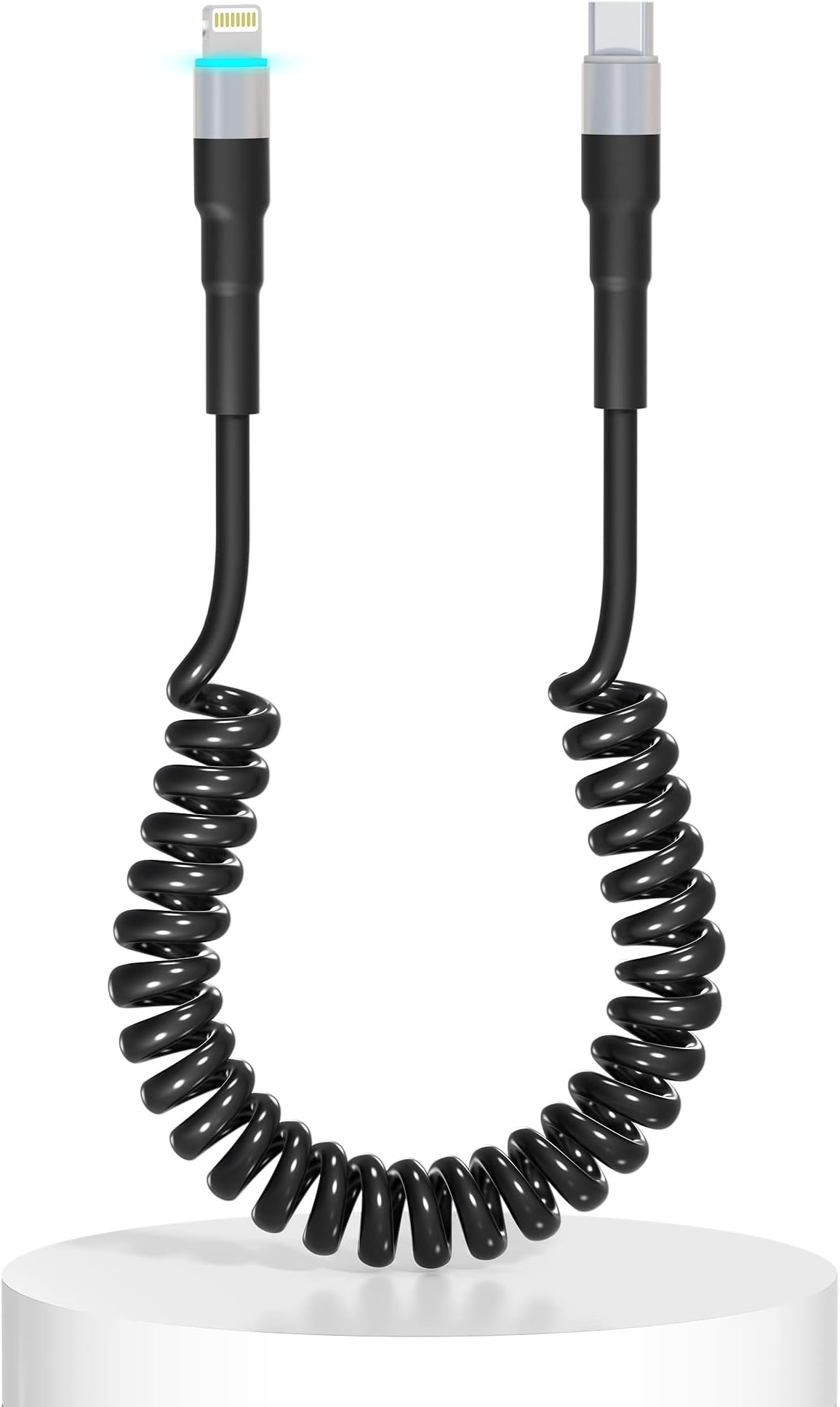Coiled USB-C to Lightning Cable, Apple Carplay Compatible & MFi ...