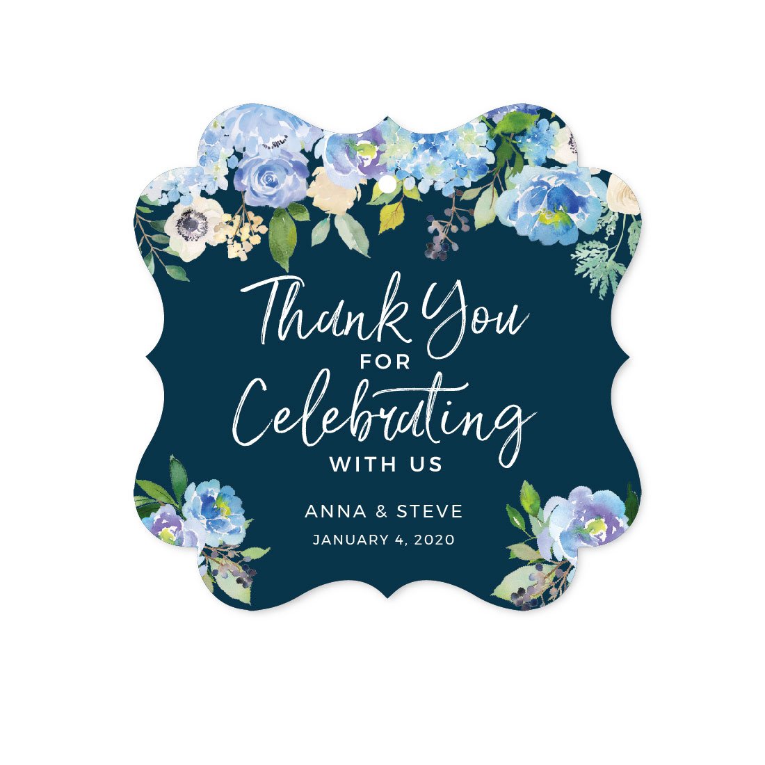 Amazon.com: Andaz Press Navy Blue Hydrangea Floral Garden Party Baby ...