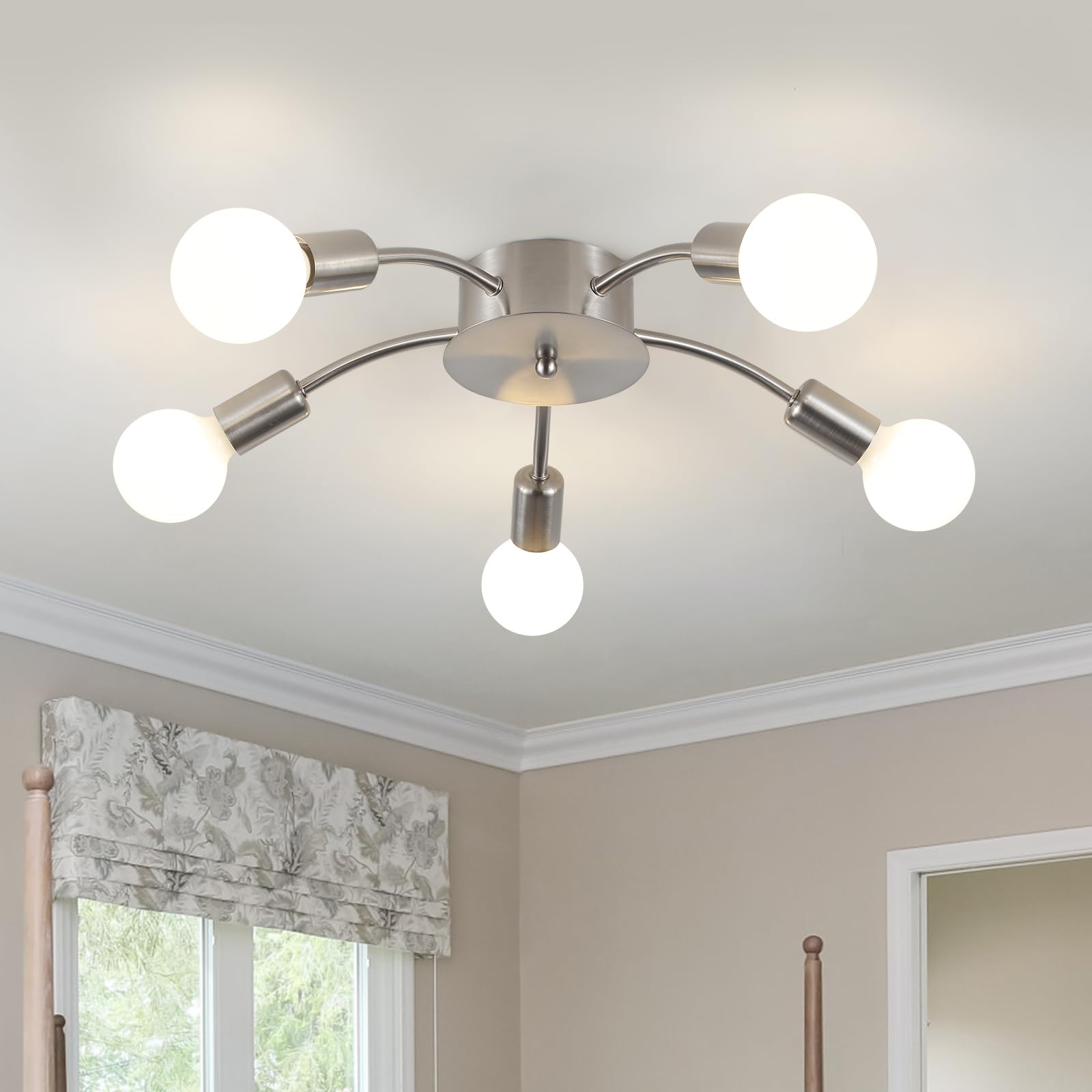 5-Lights Kitchen Lighting Fixtures Ceiling, Semi Flush Mount Ceiling ...