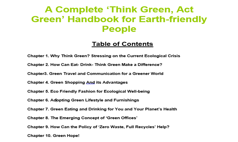 Go Green - Think Green - Act Green - A Complete Think Green - Act Green ...