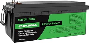 DATOUBOSS 12V 300Ah Lithiumbatterij, LiFePO4 Lithium-accu, Ingebouwde 200A BMS, 4000-15.000 Deep ...