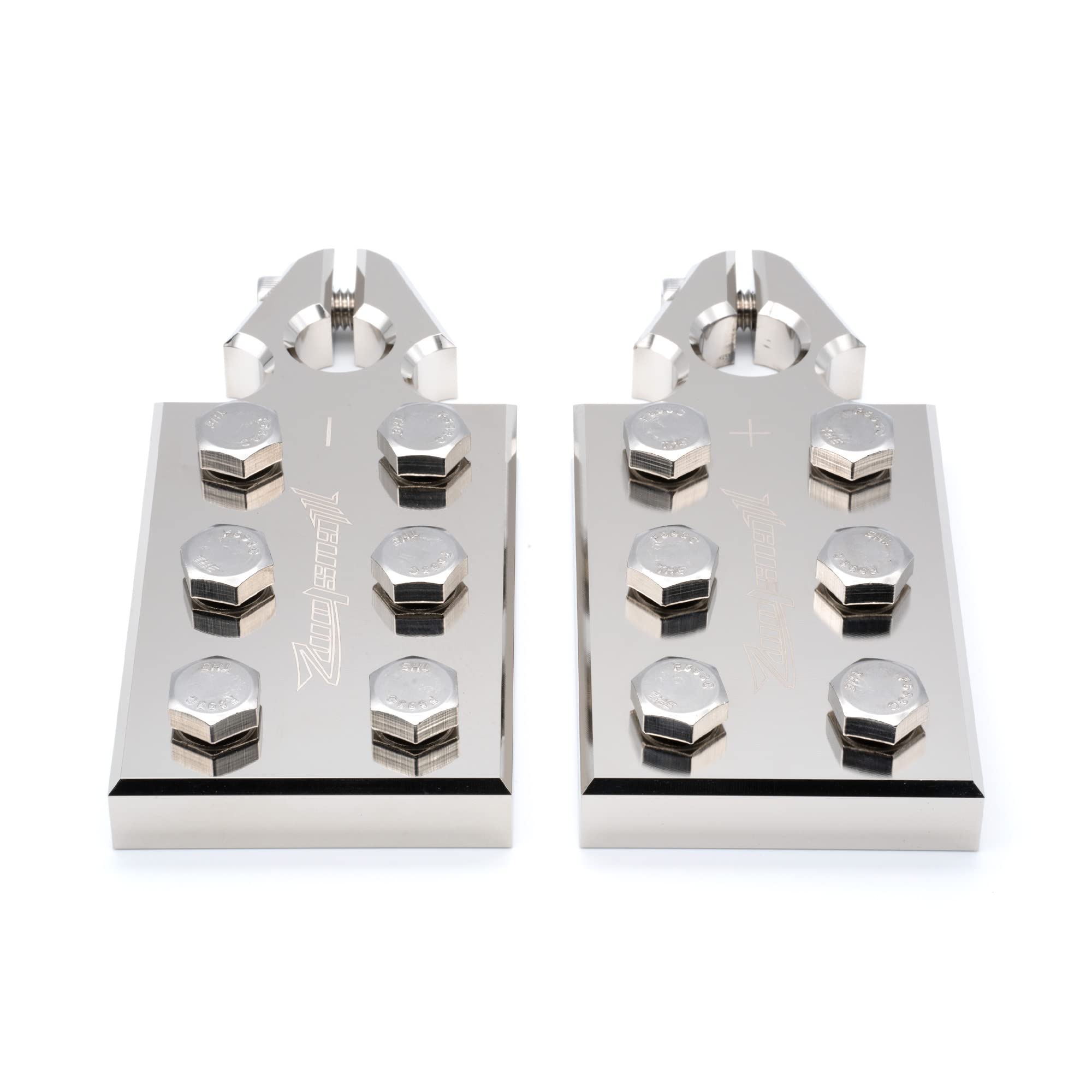 Pair 6 Spot SAE Top Post Flat Lug Style Battery Terminal Distribution ...