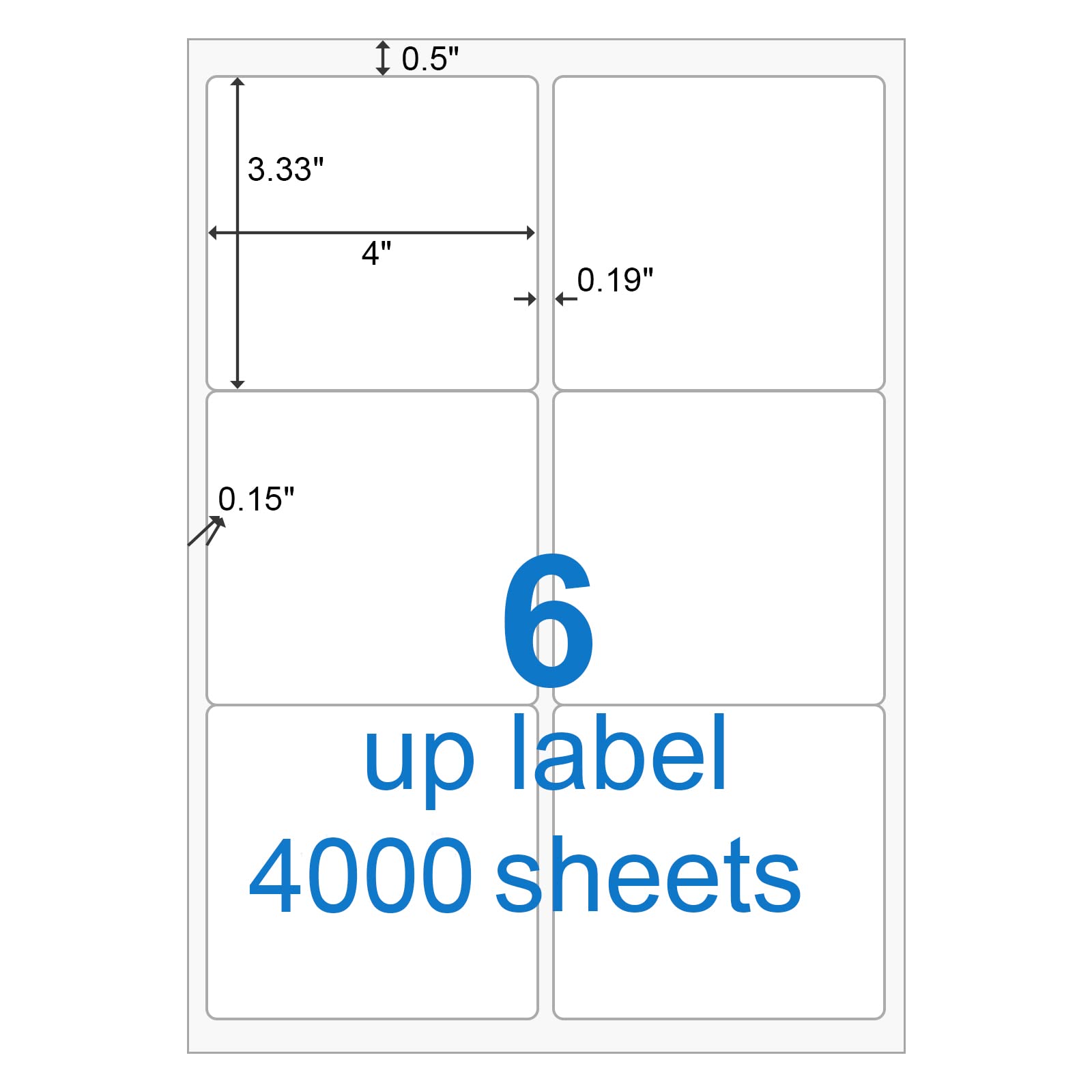 Amazon.com : BESTEASY 3 1/3" x 4" Labels Shipping Labels for Laser ...