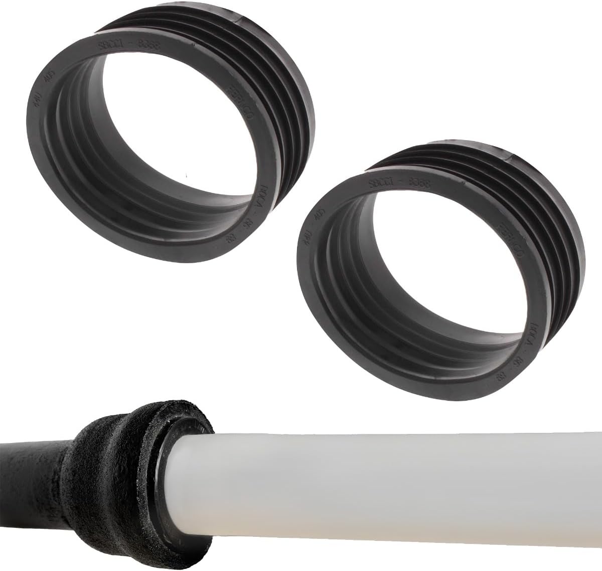 Amazon.com: Fernco P44U-405 4-in. Service Weight Cast Iron Hub to 4-in ...